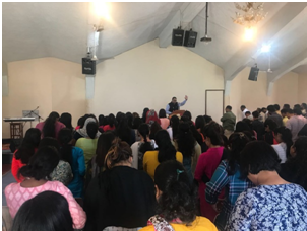 Speaking to students at SABC Bangalore